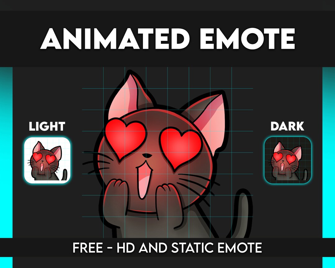CUTE CAT LOVE Animated Emotes Designed for Twitch, Discord, Sub ...