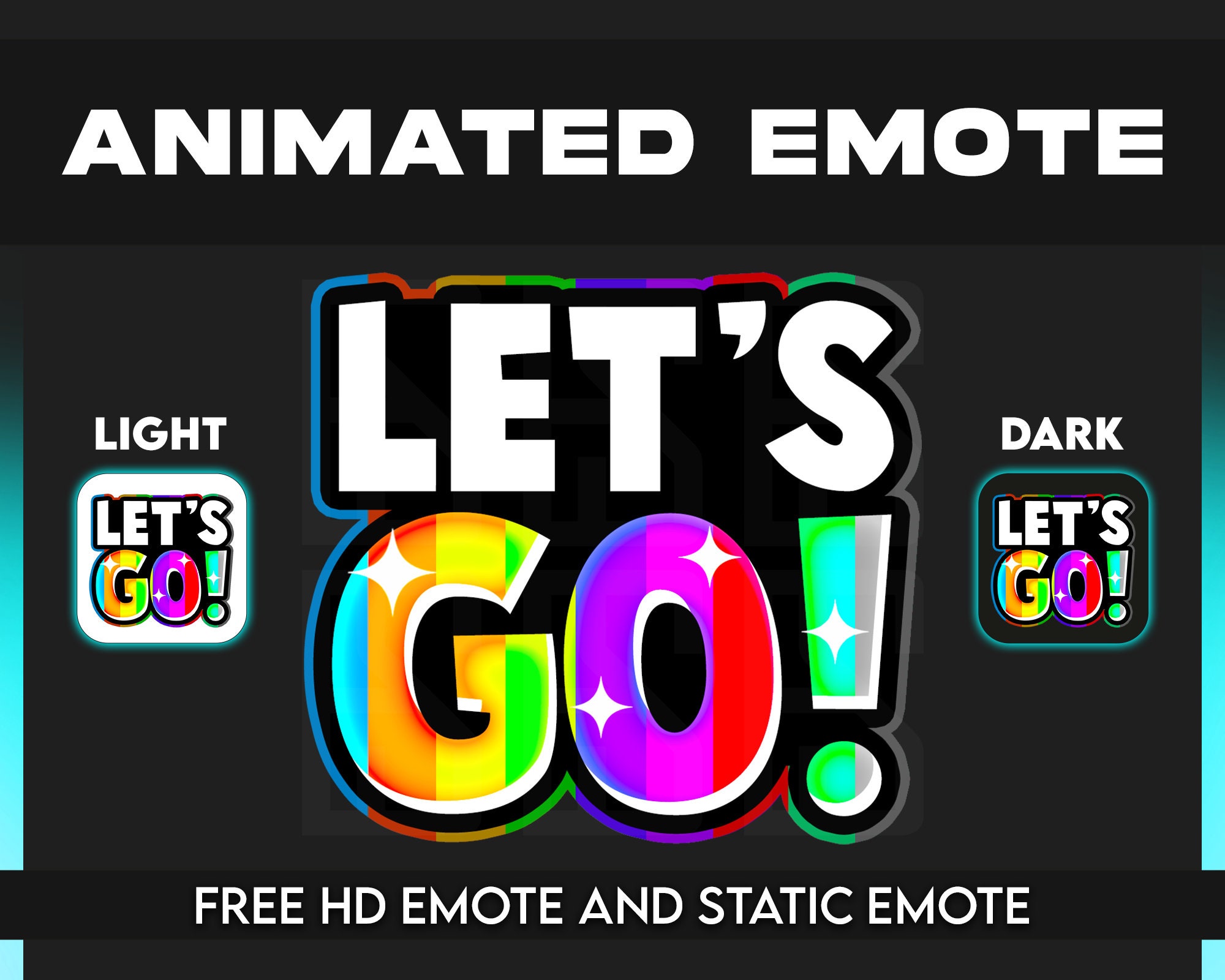 LETS GO Animated Emote With 9 Static Emotes. Designed for - Etsy Australia