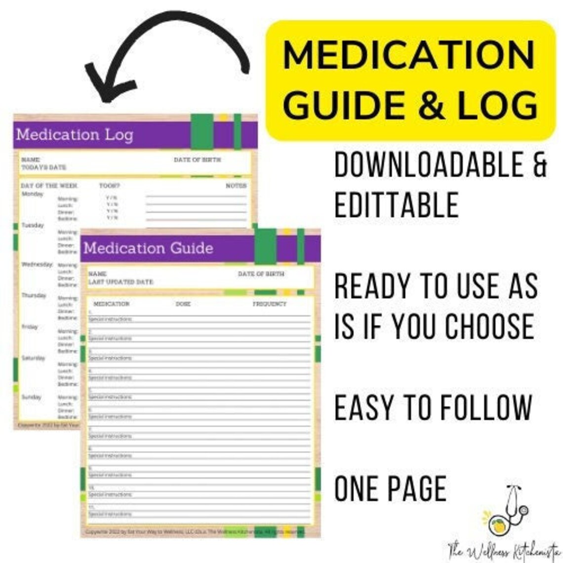 Medication Guide and Log EDITABLE CANVA TEMPLATE - Etsy
