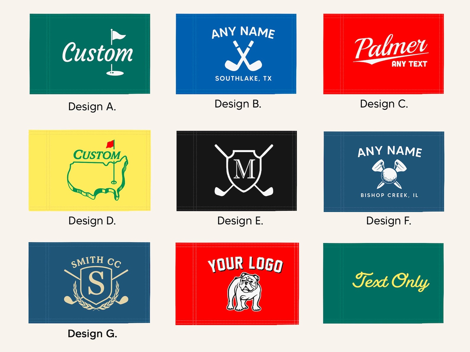 Multi-set - Custom Mini Golf Flag - 6" X 9" - Etsy