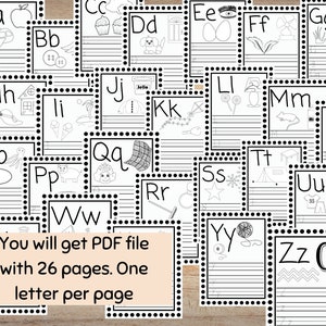 Alphabet Writing Sheets. Digital Download. PDF File. - Etsy