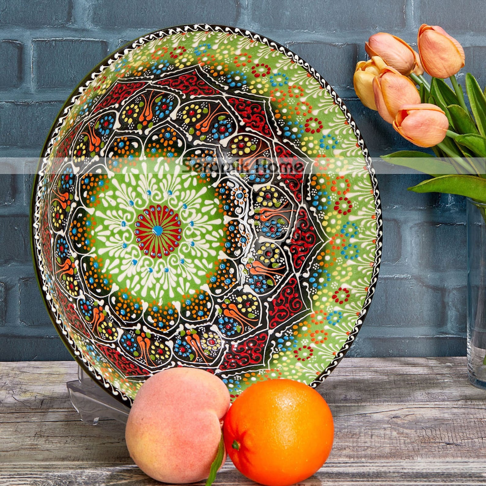 Multisize Large Ceramic Fruit Bowl, Handmade Salad Bowl, Colorful ...