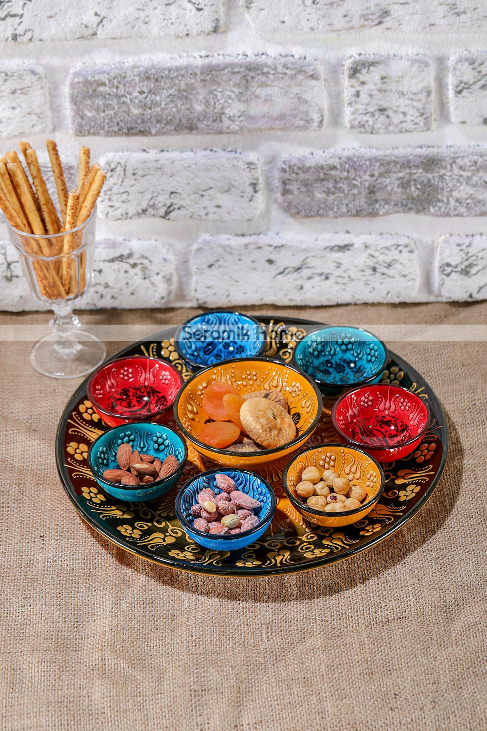 Turkish Ceramic Breakfast Set, Meze Serving Set, Tapas Serving Set ...