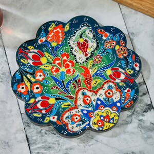 Ceramic 7" Trivet for Hot Dishes, Decorative Handmade Turkish Tile ...