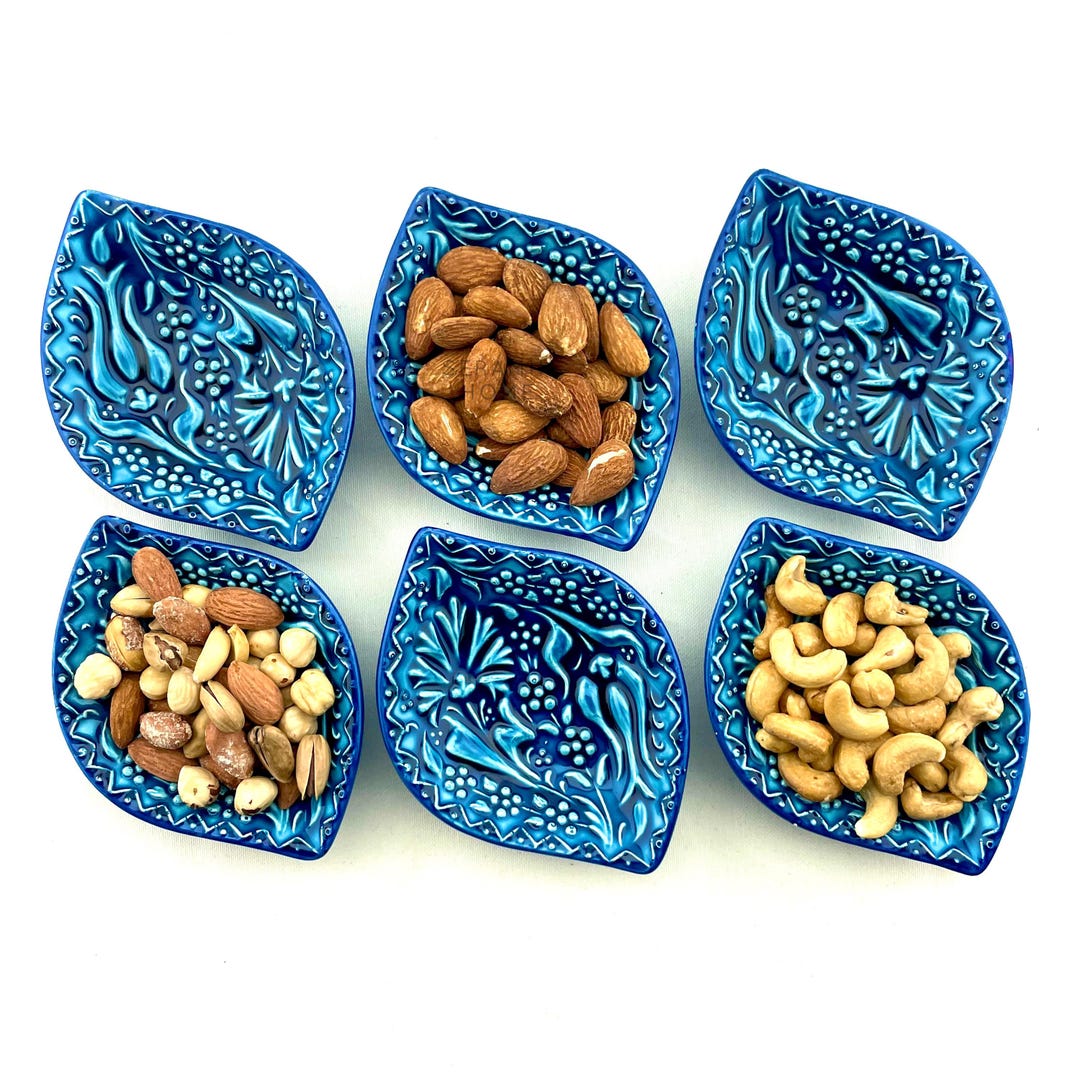 Turkish Ceramic Snack Bowl Set of 6 – 3.5" (9 Cm) Round Relief Bowls ...
