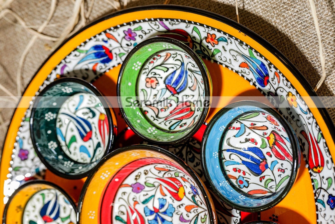 Handmade Turkish Breakfast Set, Food Serving Bowl Set,colorful Ceramic ...