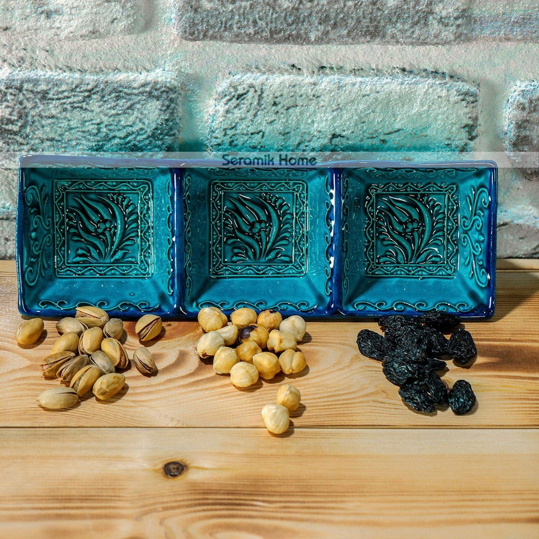 Handmade Ceramic Snack Set, Turkish Ceramic Offering Bowl, Breakfast ...