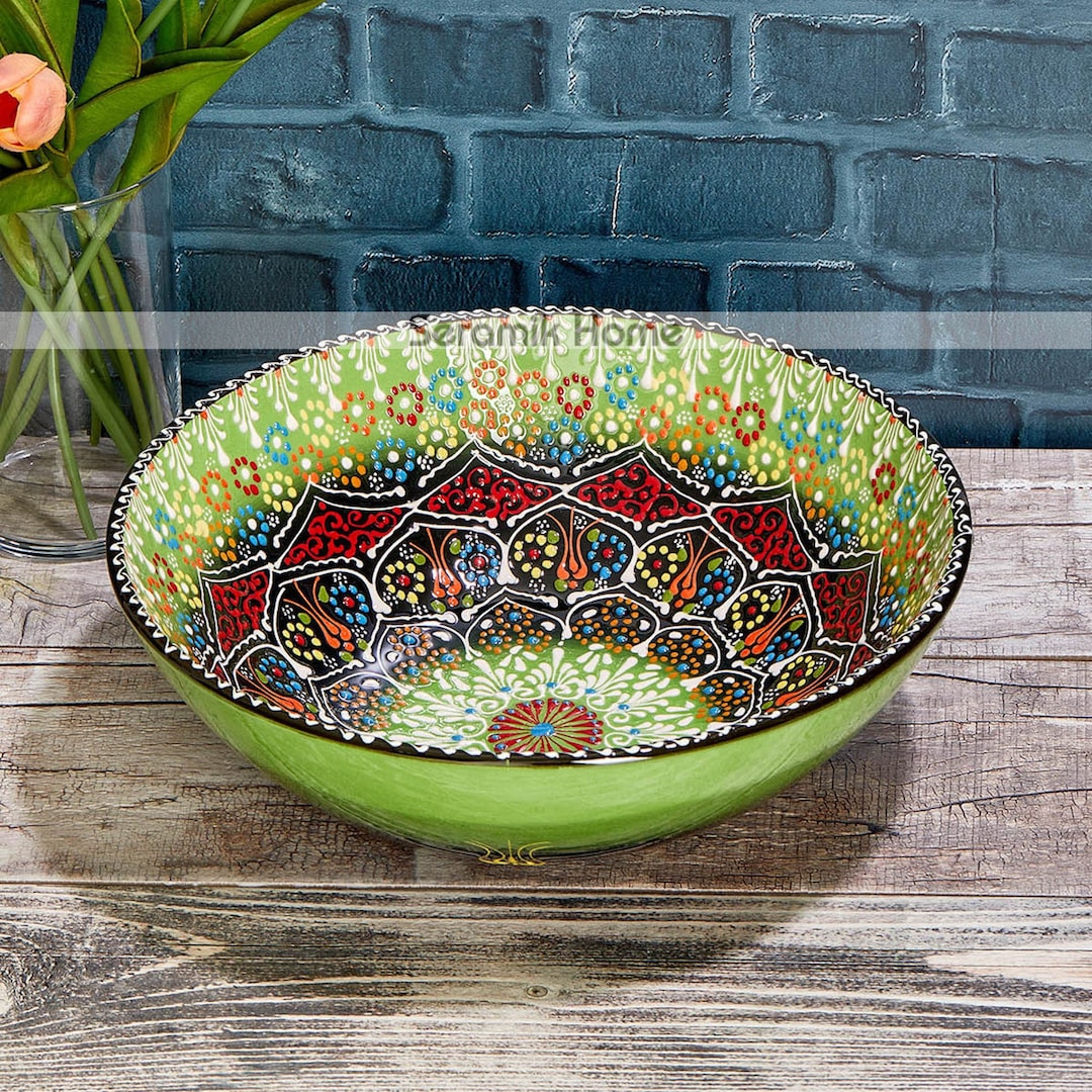 Multisize Large Ceramic Fruit Bowl, Handmade Salad Bowl, Colorful ...