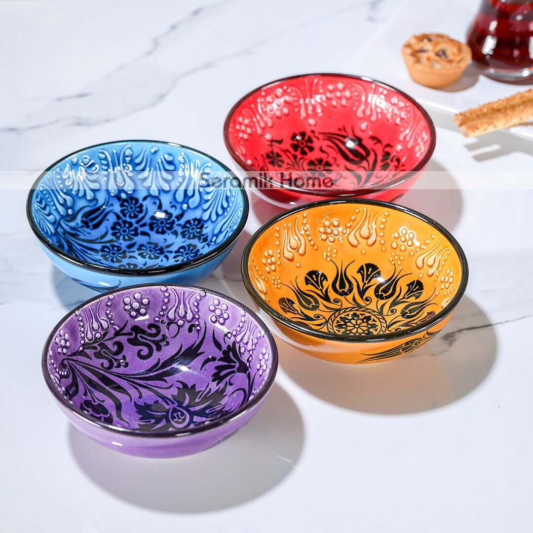 Turkish Handpainted Ceramic Offering Bowl, Ceramic Breakfast Serving ...