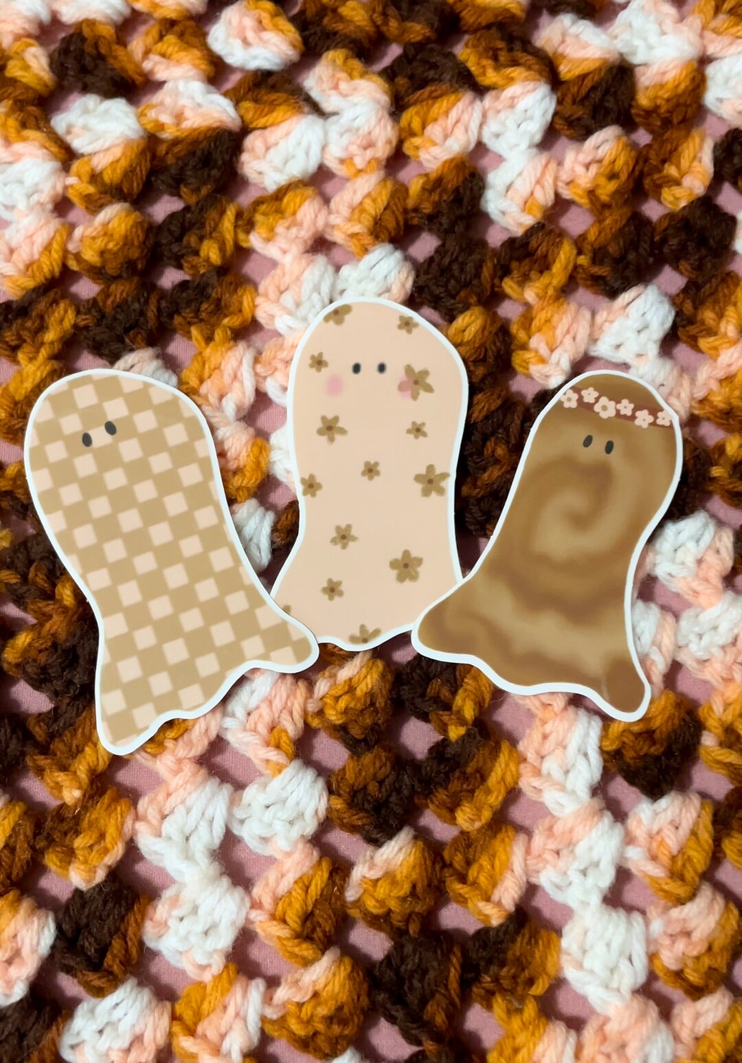 Hippie Ghoul Stickers, Ghost Stickers, Groovy Ghoul Stickers, Halloween ...