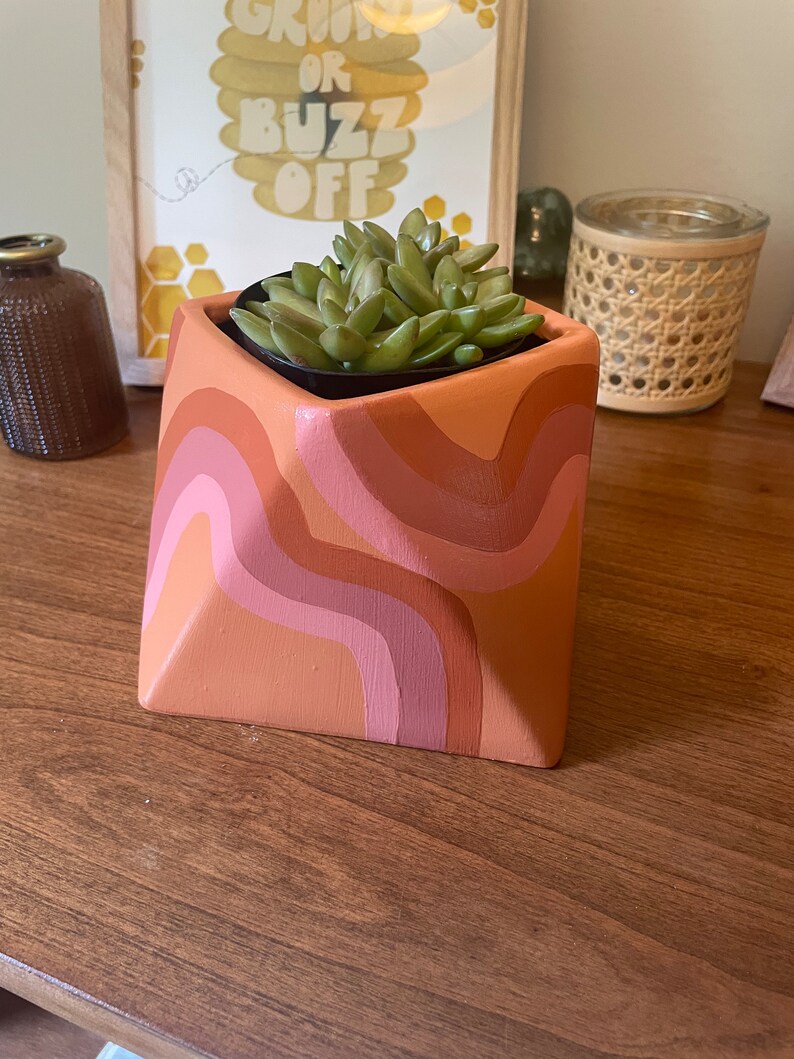 Hippie Painted Pot, Painted Ceramic Pot, Painted Terracotta Pot, Indoor ...