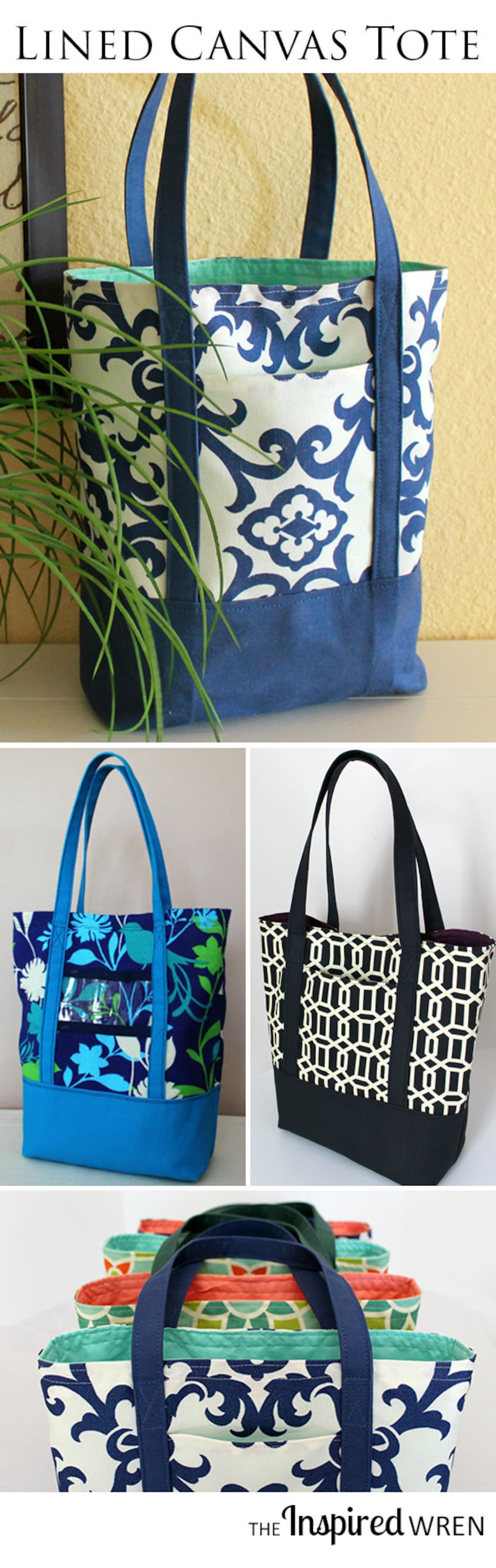 Lined Canvas Tote Sewing Tutorial | Etsy