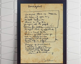Beatles Handwritten Lyrics Print - Etsy