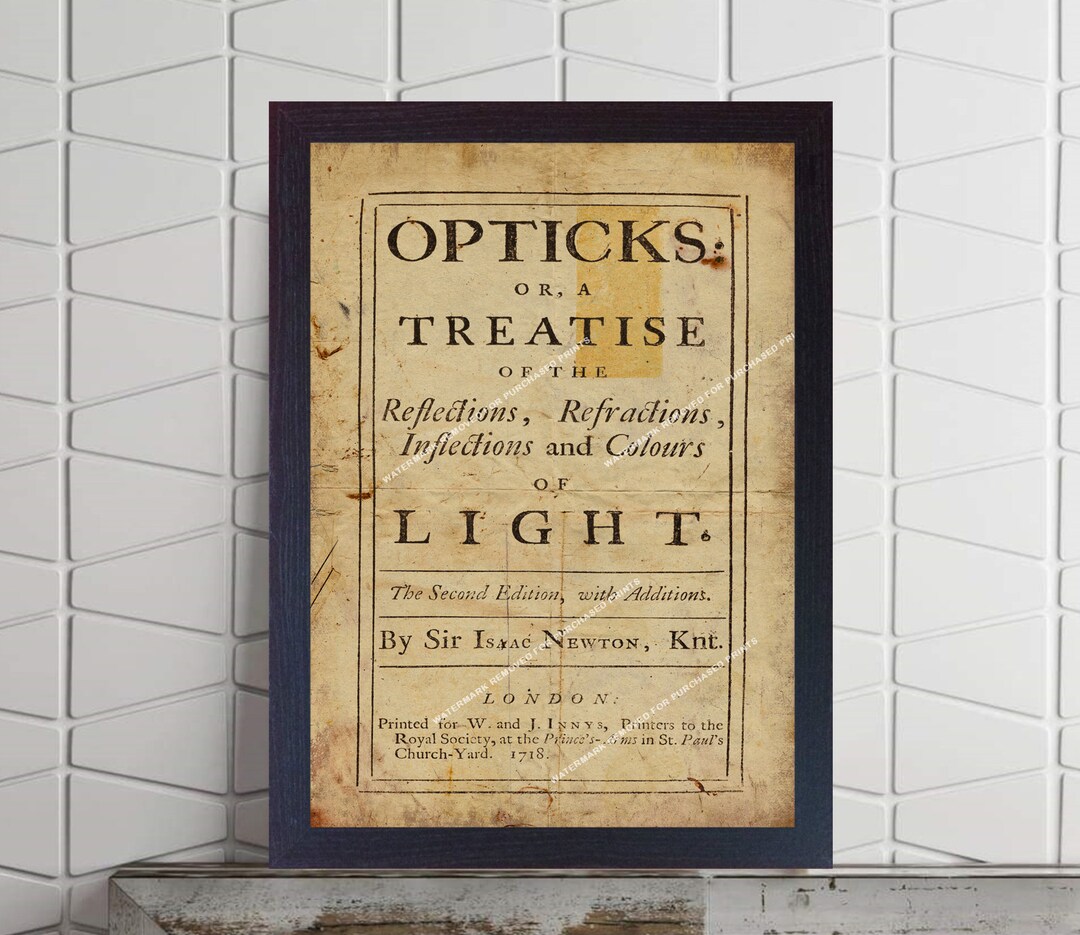 Isaac Newton Opticks Print Poem Motivational Vintage Photo Christmas ...