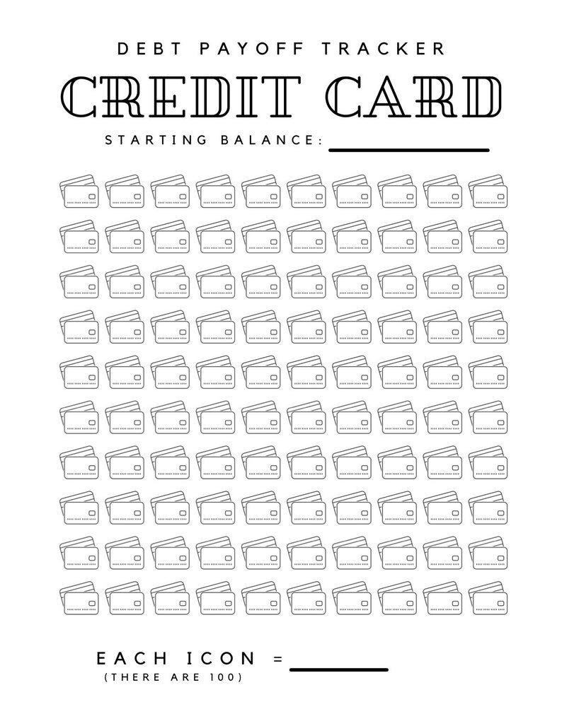 Credit Card Debt Tracker (100 Icon) - Etsy