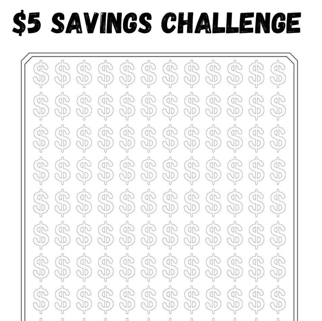Five Dollar Savings Challenge - Etsy