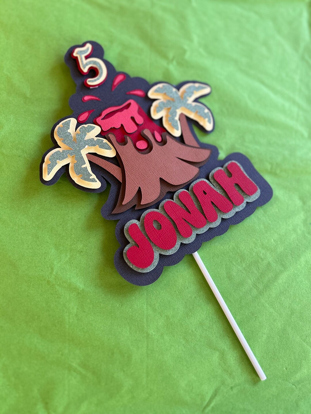 Volcano Cake Topper, 3D Cake Topper, Birthday Cake Topper, Custom Cake ...