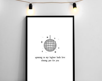 Peace Taylor Swift Lyric Wall Art Minimalist Boho Folklore - Etsy