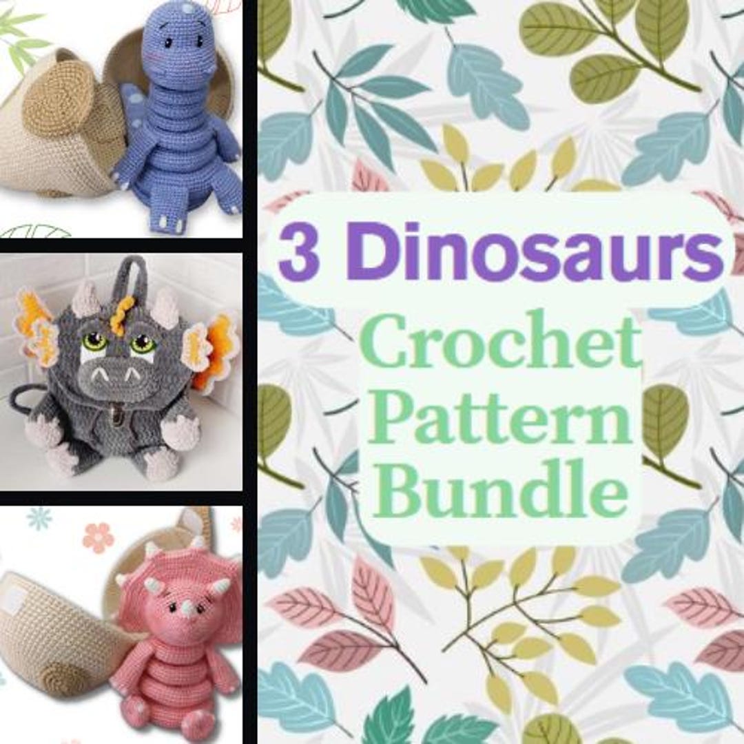 Baby Dino Stackers & Dino Bag Crochet Pattern – PDF Download - Bundle of Three! - Etsy