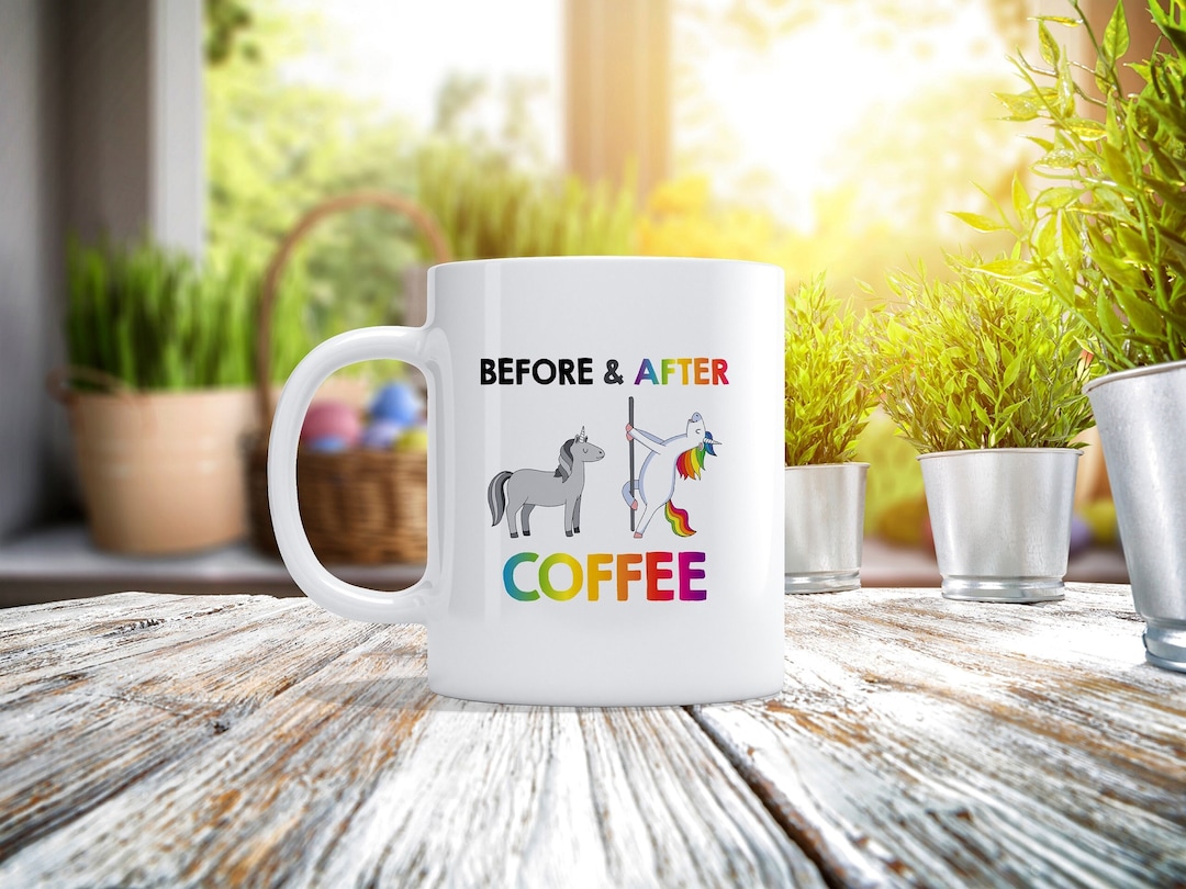 Before and After Coffee - Custom Coffee Mug - Etsy