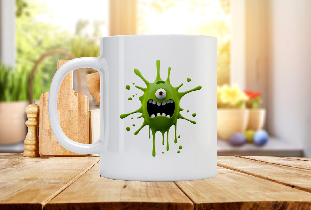 Crazy Green One Eyed Blob - Custom Coffee Mug - Etsy