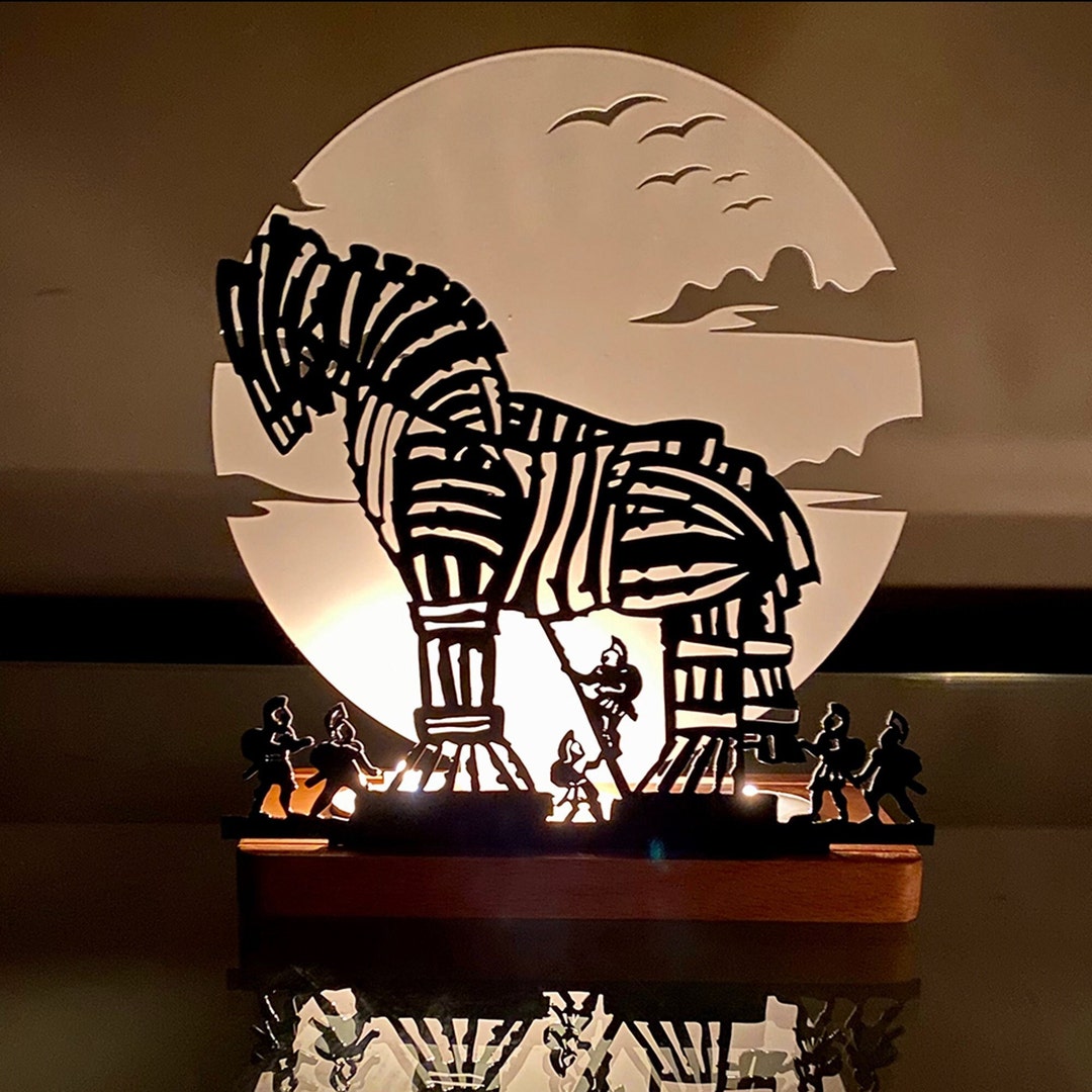 Metal Tealight Candle Holder Handmade Decorative Trojan Horse Mythology ...