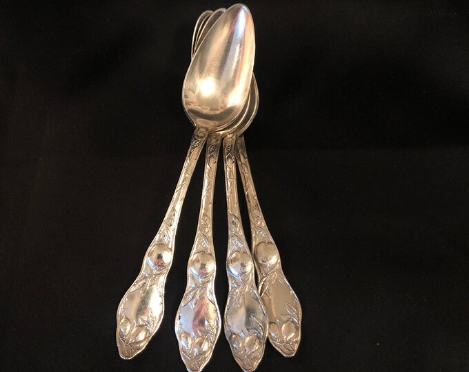Set of Four Vintage Oneida OC A1 Silverplate Fruit Decorated Spoons - Etsy