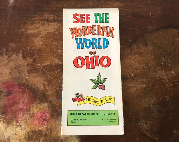 Vintage 1966 Illustrated Ohio State Map Great Cartoons Ohio Department ...