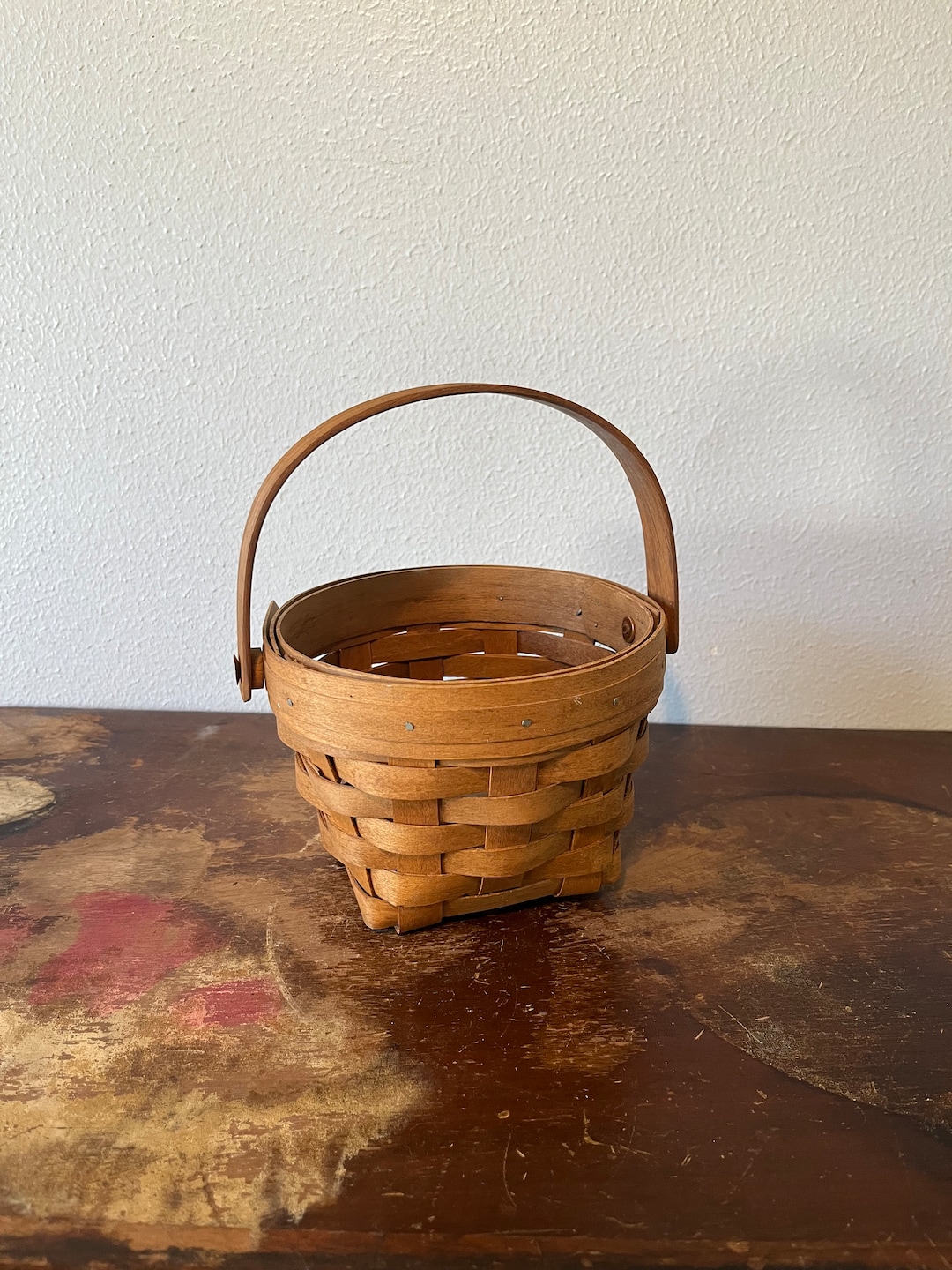 Vintage Gerald Henn Swing Handle Handmade Basket Hand Woven Basket ...