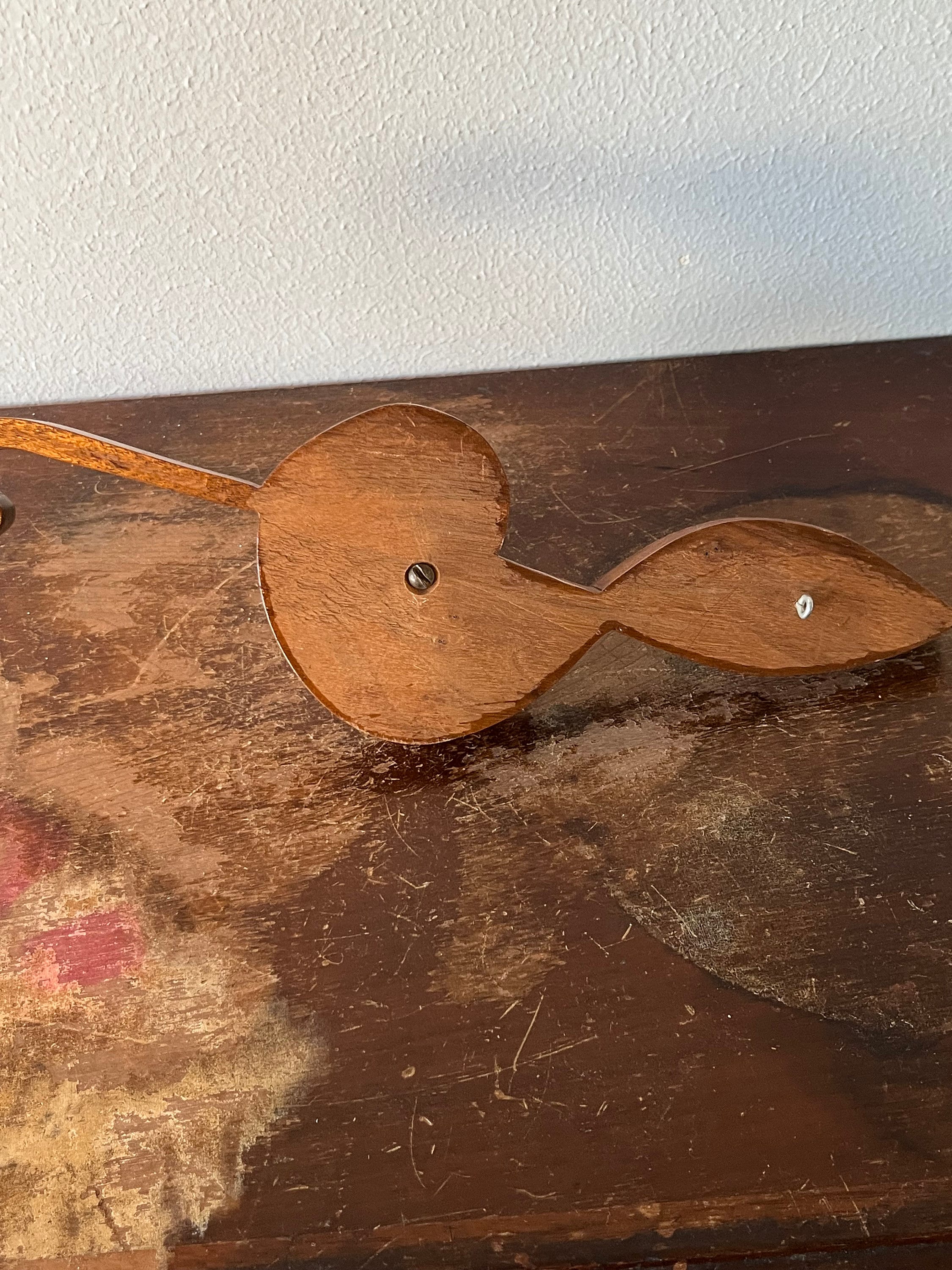 Vintage Wood Treble Clef Wall Hook Natural Wood Wall Accent Decorative ...