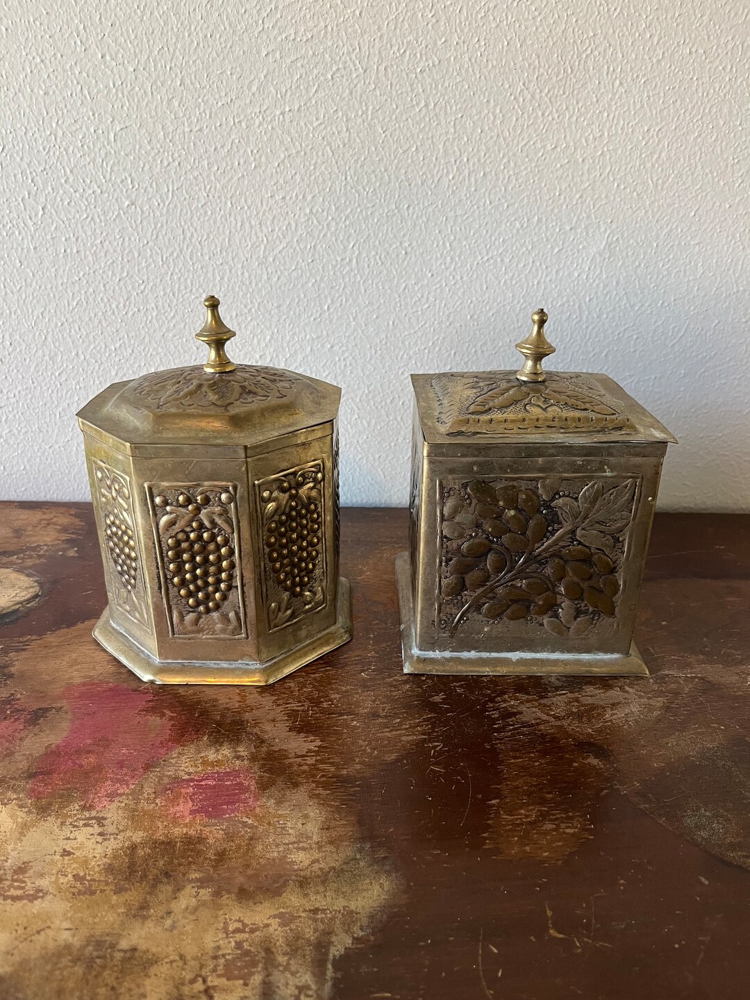 Vintage Metal Containers YOU PICK Square Octagonal Tea Canisters ...