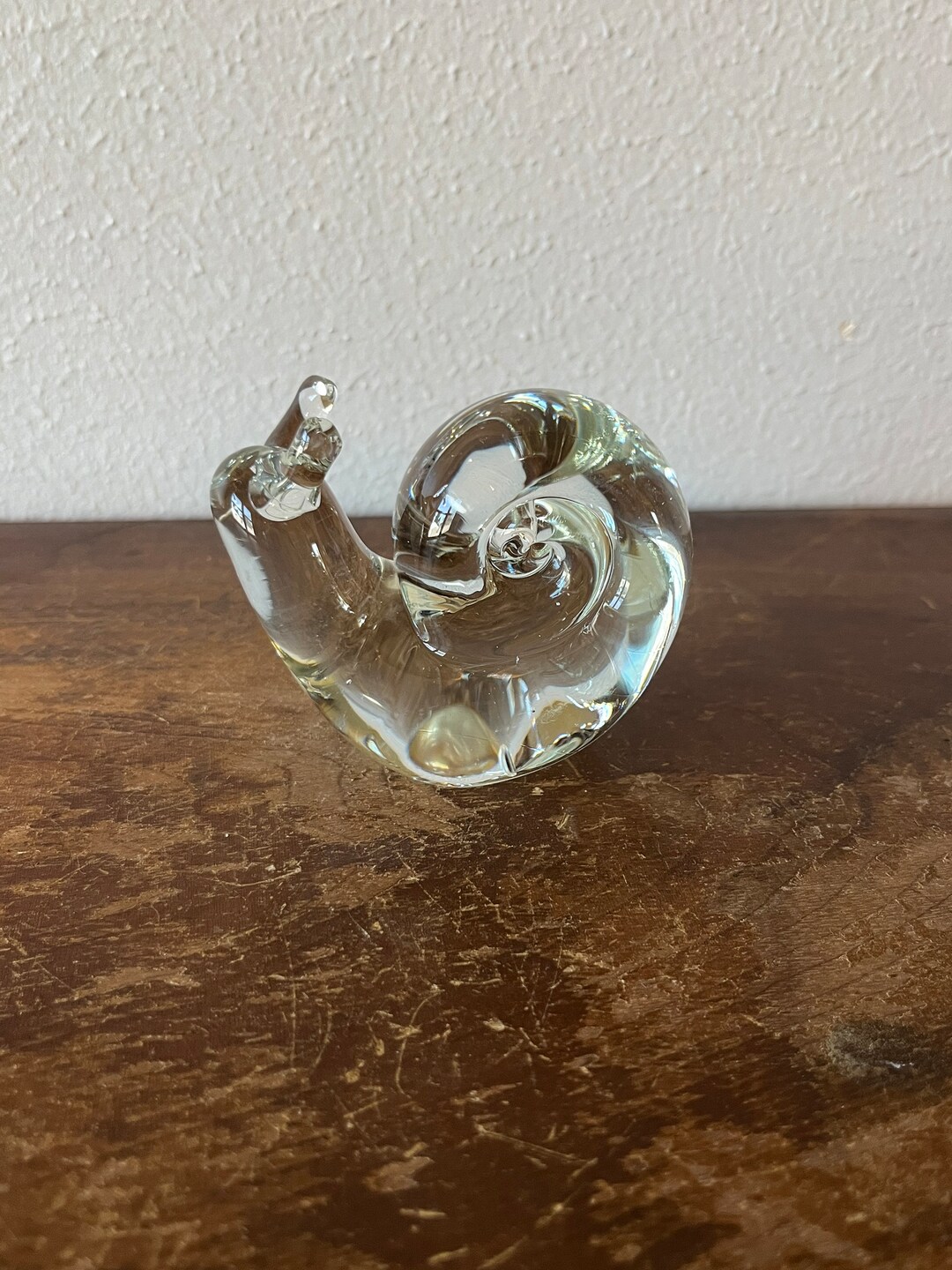 Clear Glass Snail Paperweight Snail Decor Table Accent Desk - Etsy