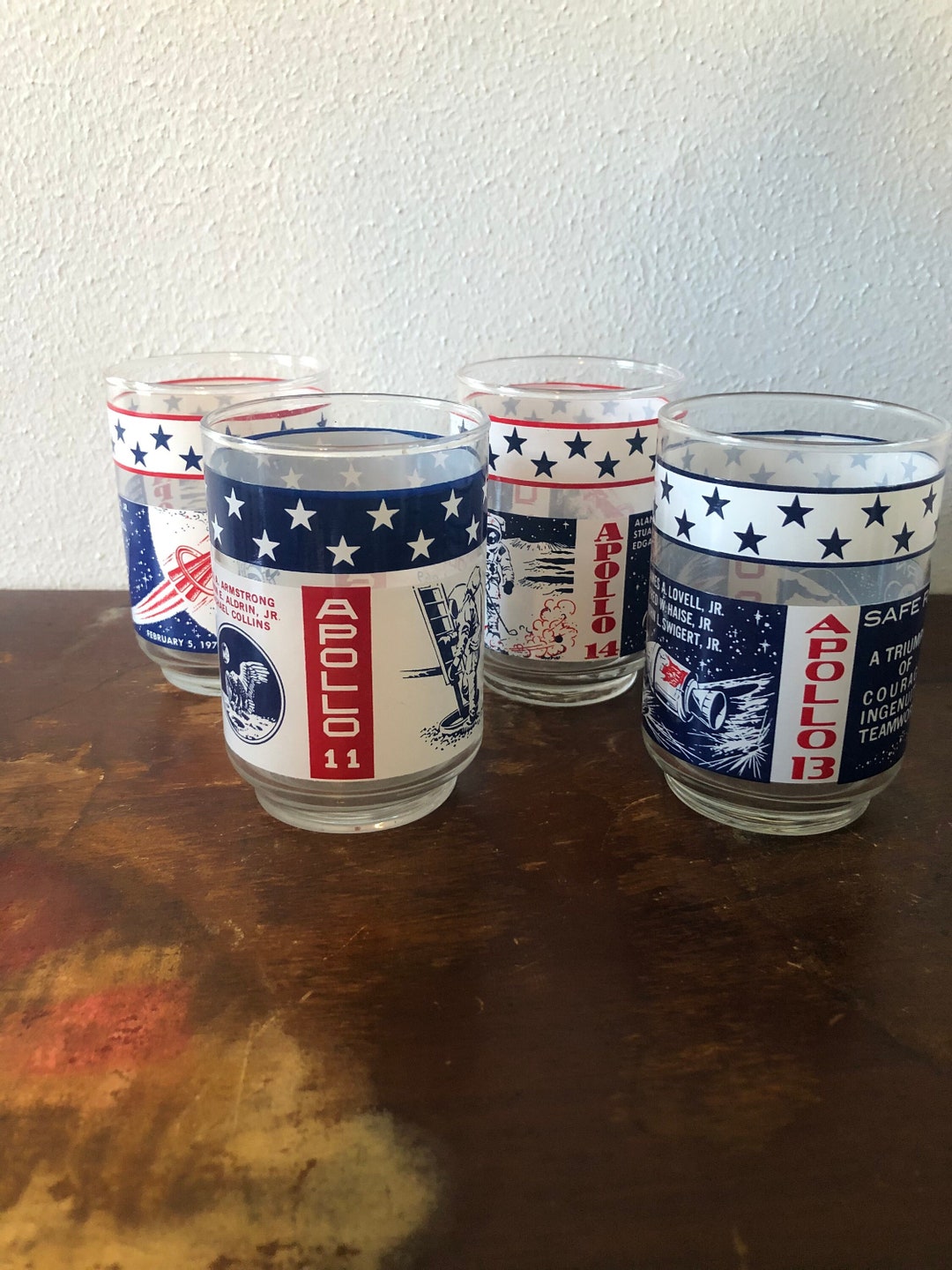 NASA Apollo Missions Glass Missions 11, 13, 14 Space Exploration - Etsy