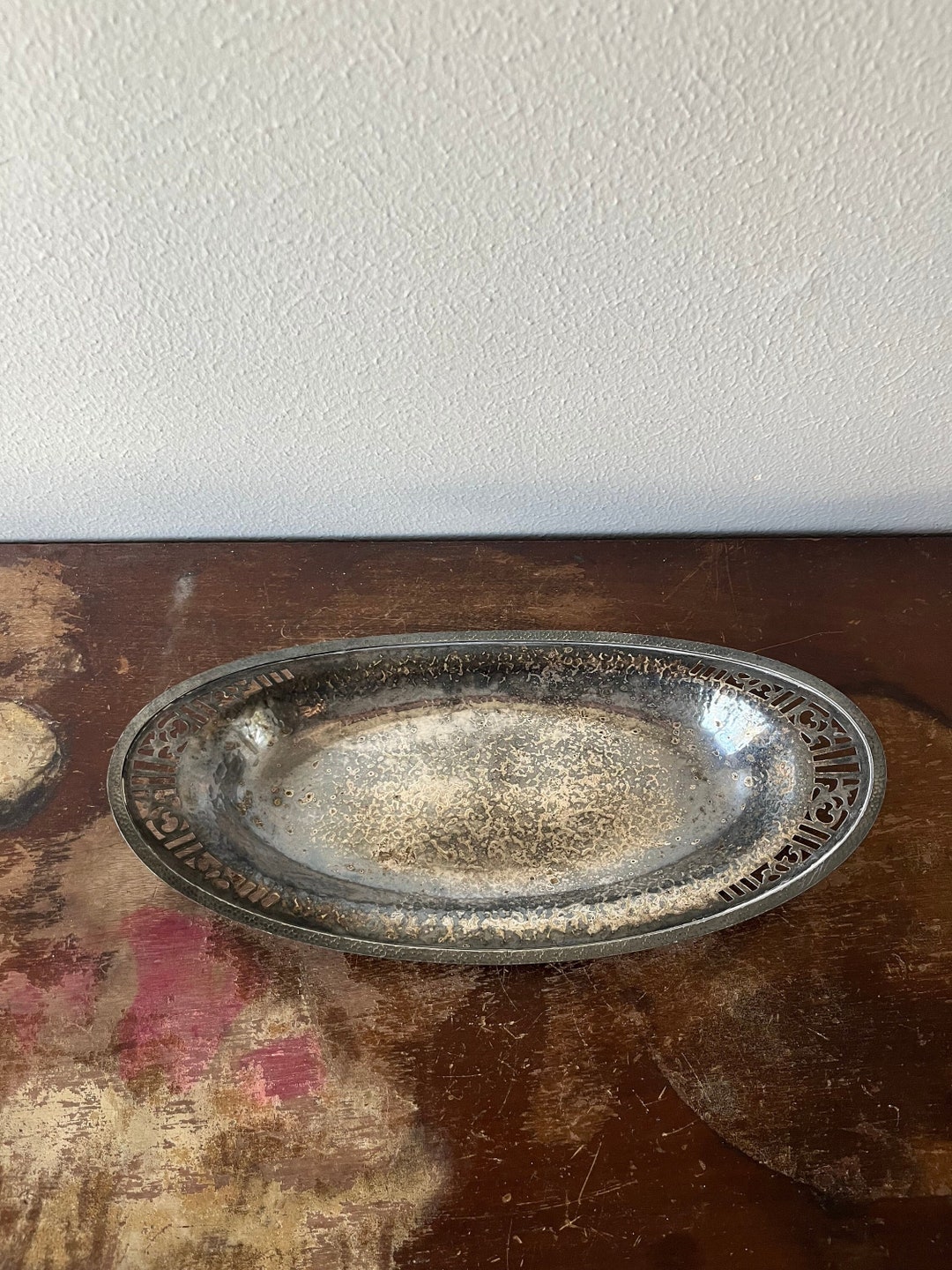 Antique Knickerbocker Silver Co. Silverplate Hand Hammered Platter Tray ...