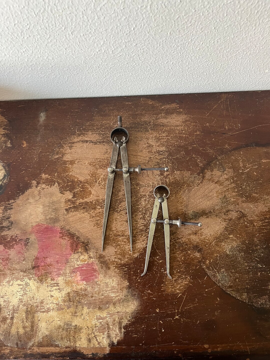 Two Vintage Metal Drafting Dividers and Compasses Drafting Tools ...