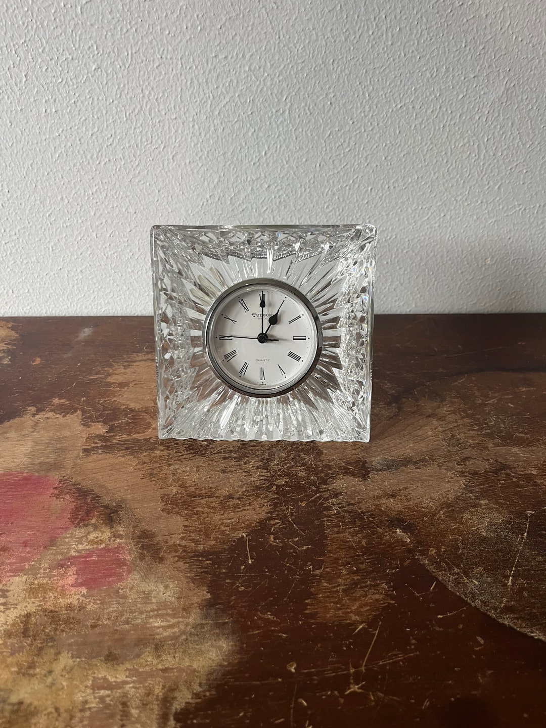 Waterford Crystal Square Desk Clock Cut Crystal Office Decor - Etsy