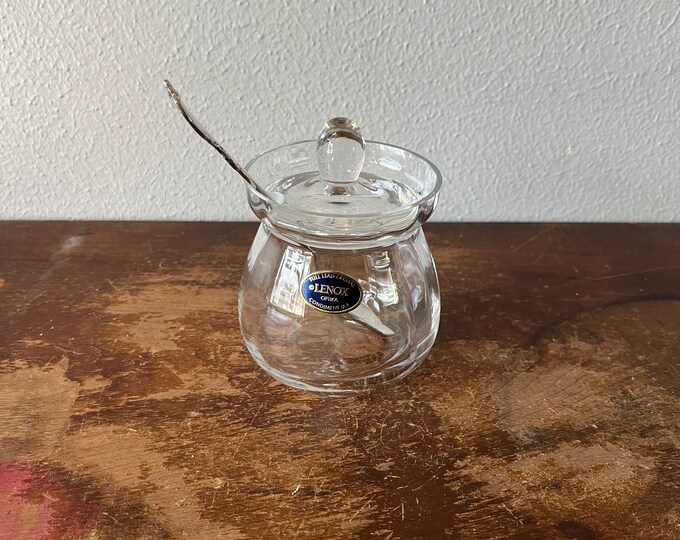 Lenox Crystal Condiment Jar Brunch Table Accent Tablescaping Breakfast ...
