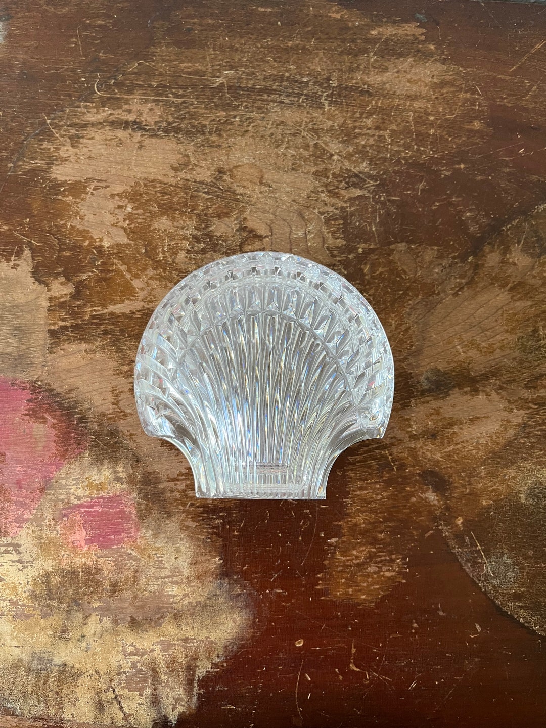 Waterford Cut Crystal Fluted Shell Lidded Box Acid Etch Mark - Etsy