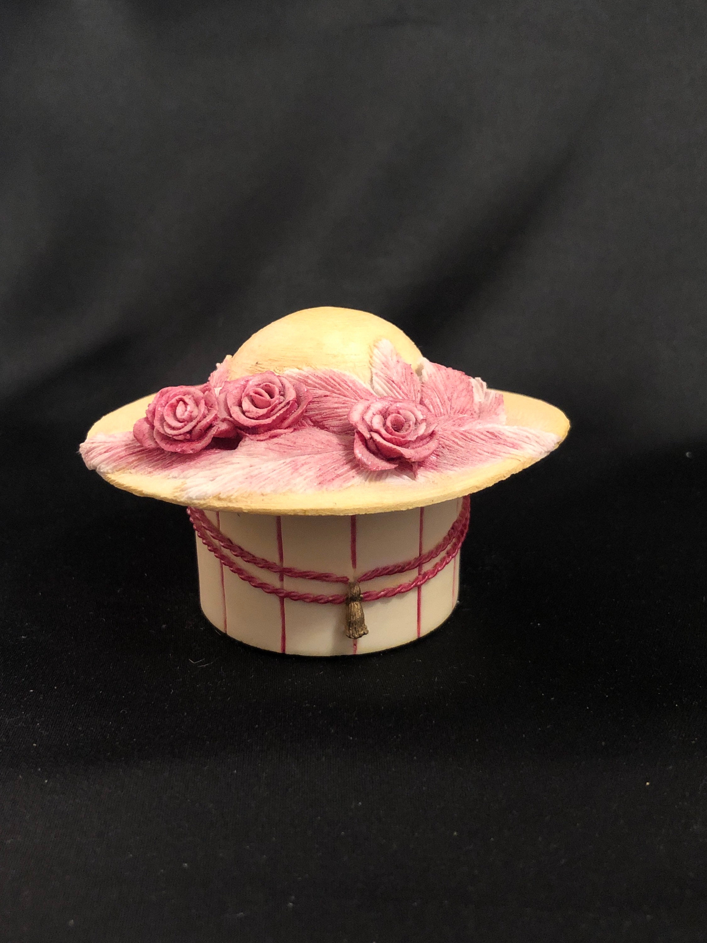 Retired Jane Asher Collection Hat Trinket Box By Willow Hall Porcelain ...