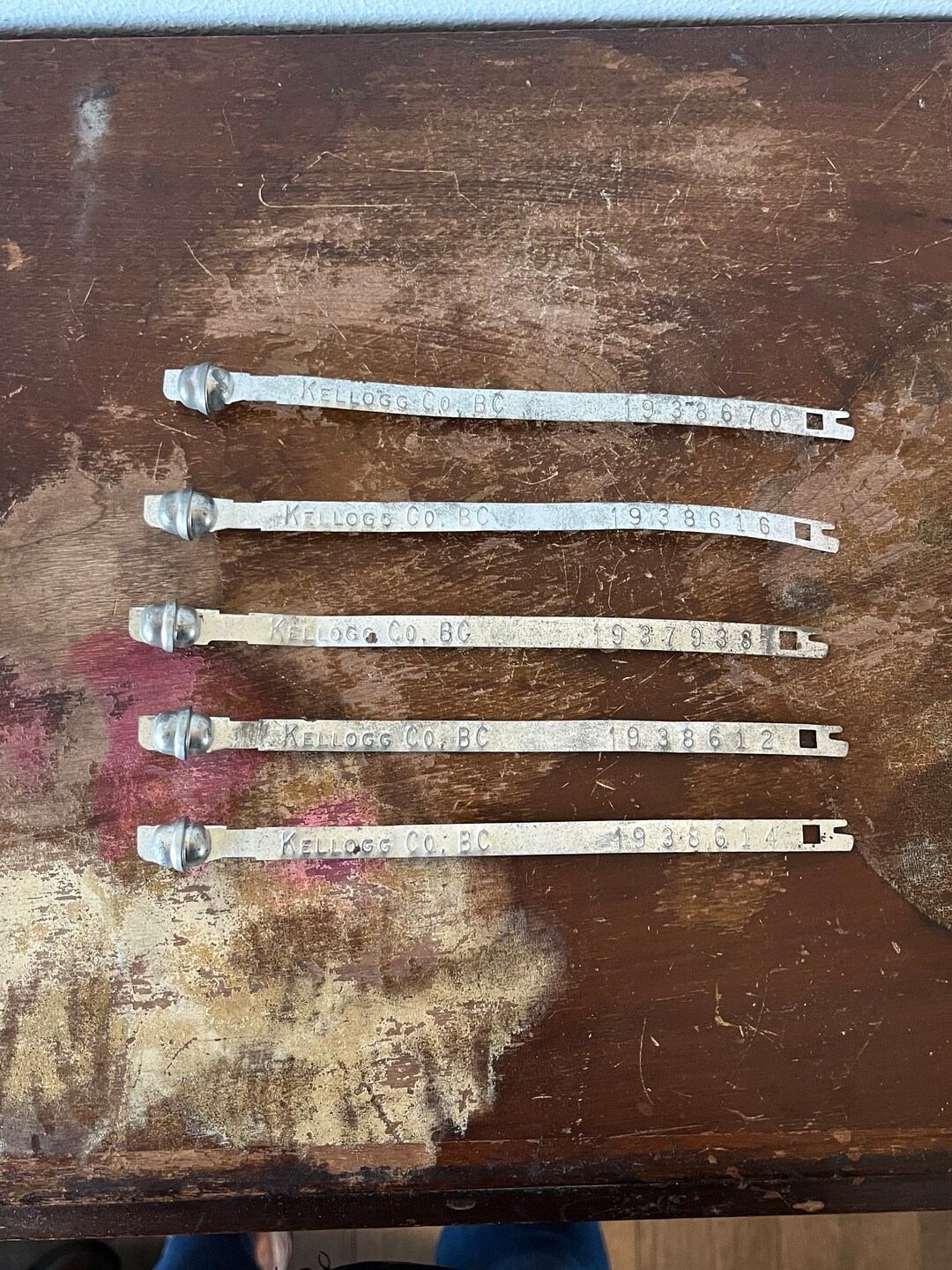 Five Vintage Kellogg Co. Tamper Evident Security Seals Metal Tags ...