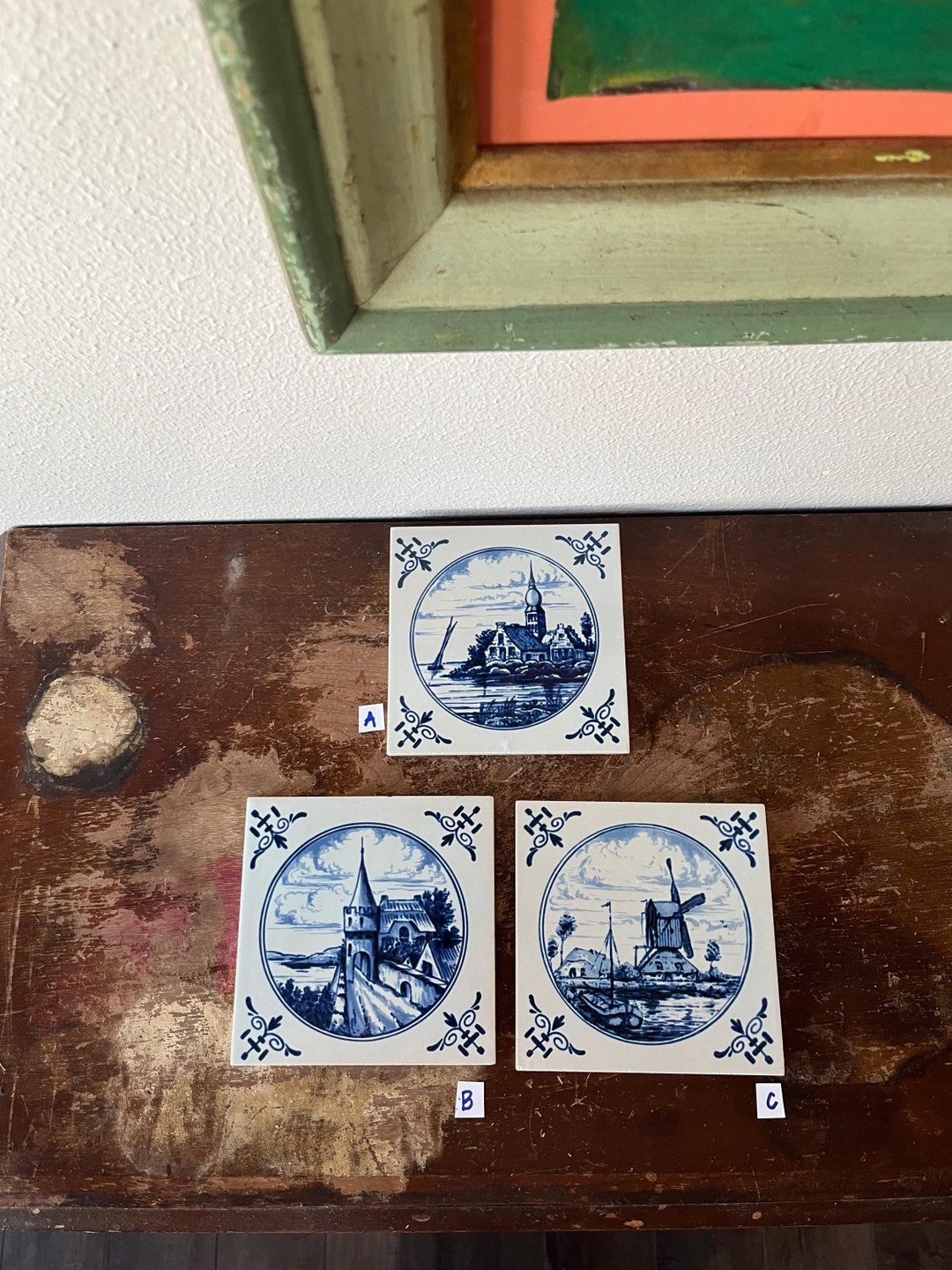 Delft Blue Ceramic Tiles YOU PICK 5.25” Hand Painted Tiles Different ...