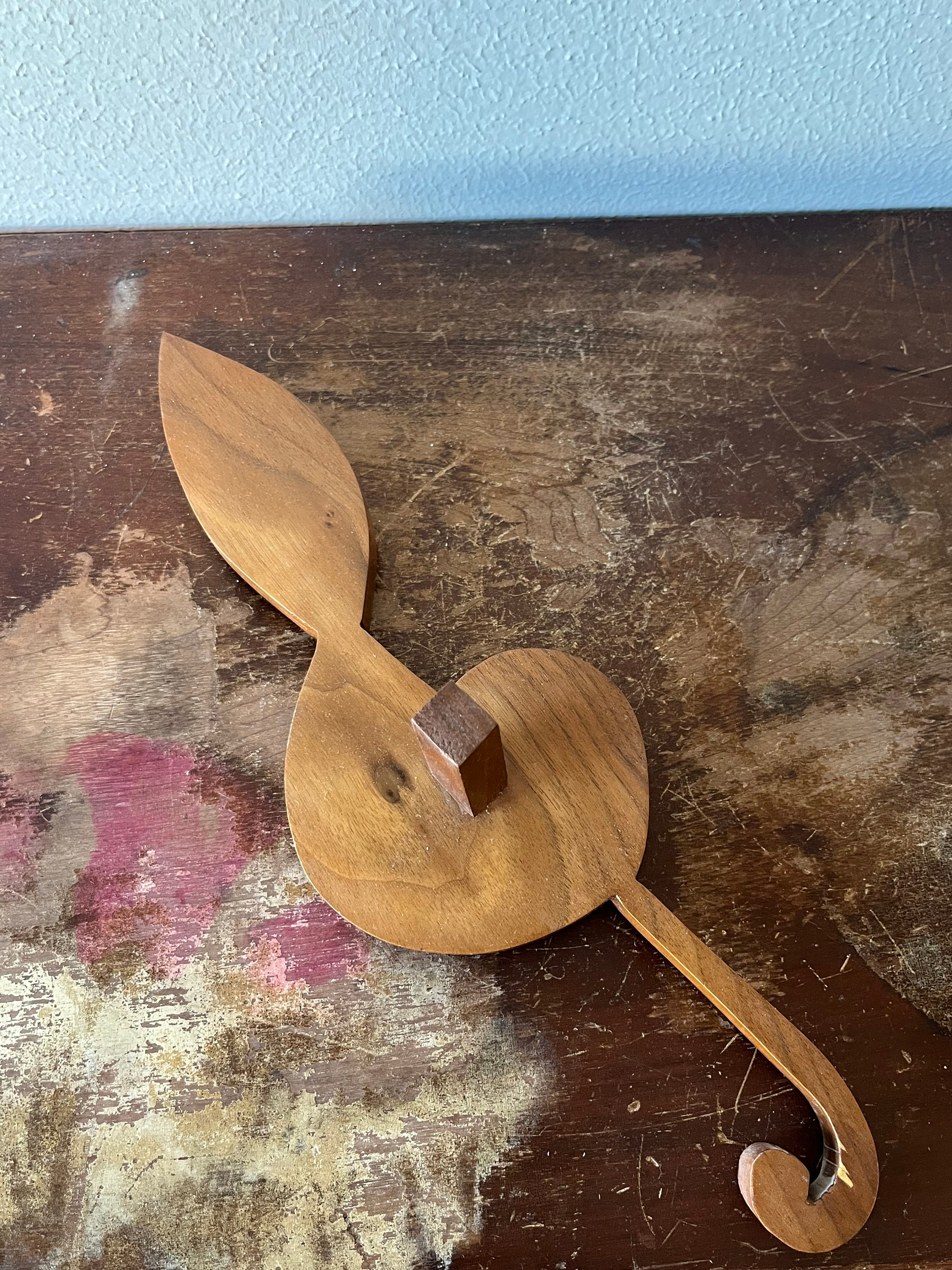 Vintage Wood Treble Clef Wall Hook Natural Wood Wall Accent Decorative ...
