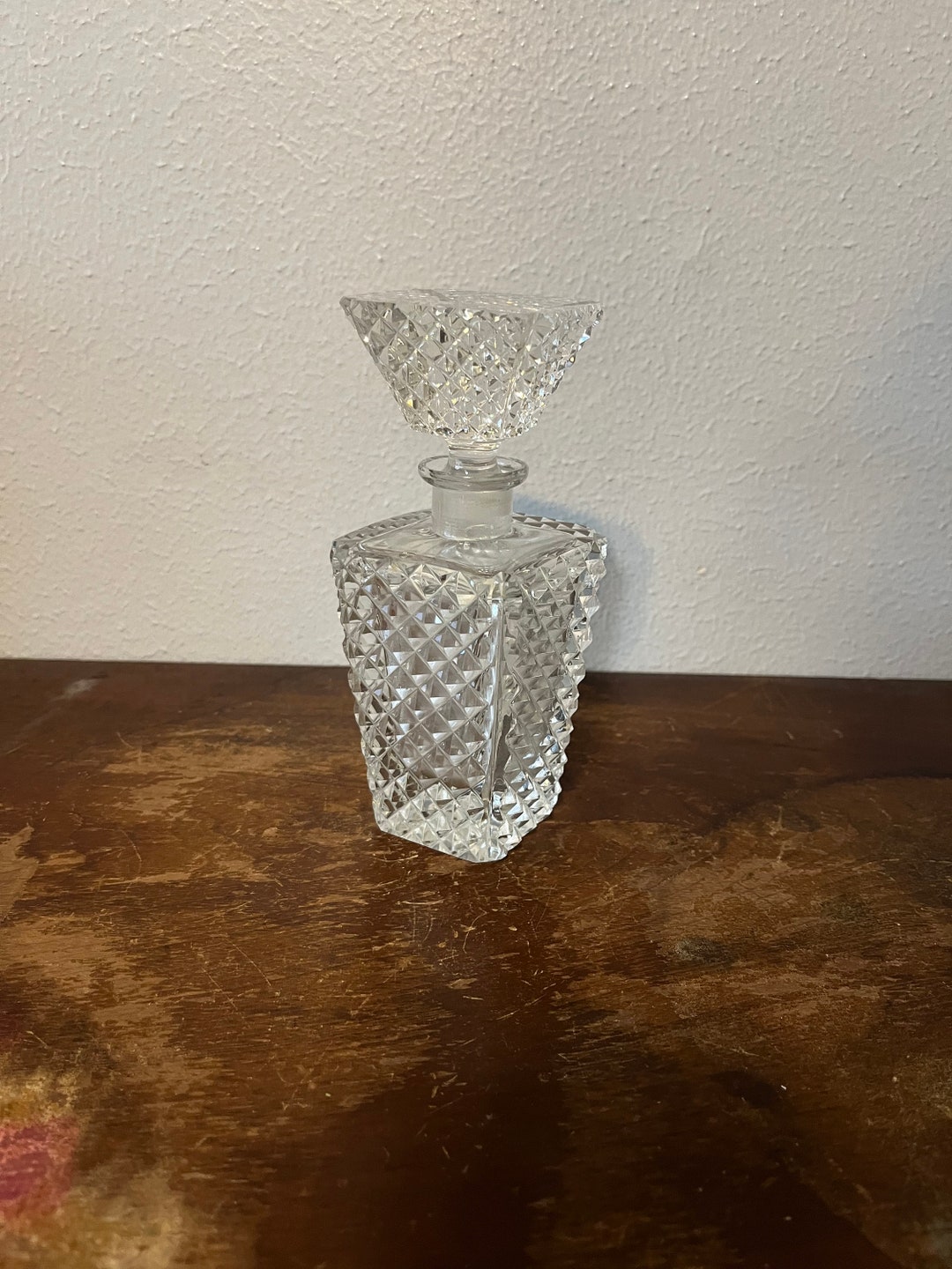 Vintage Cut Glass Cologne Bottle Perfume Bottle Great Form Large ...