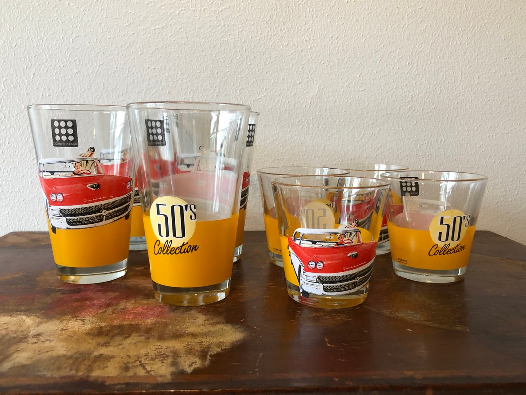 Cerve Italy for Circleware Design 50s Collection Glasses Sets of 4 Pint ...