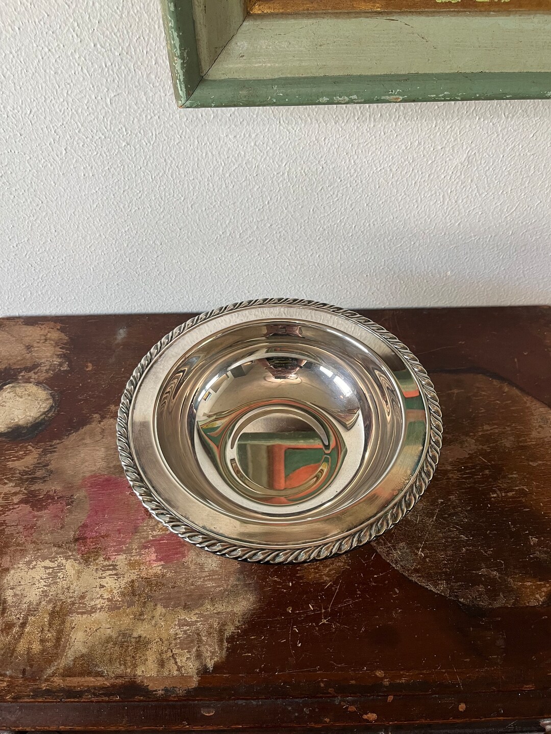 Vintage Oneida Silverplate Footed Bowl Decorated Edge Leaf Edge Silver ...