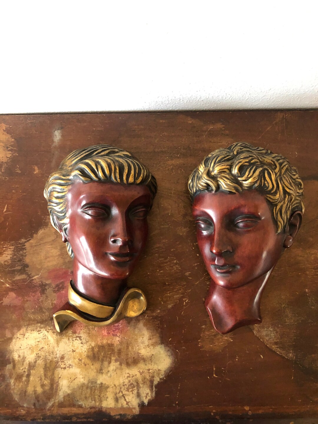 Vintage Achatit Mid Century Male Wall Mask Bust Achatit Germany 1960s ...