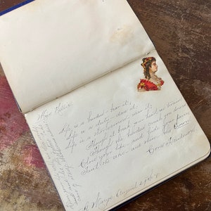 Antique 1800s Album Handwritten Notes Personal Notebook Ohio Birthday ...