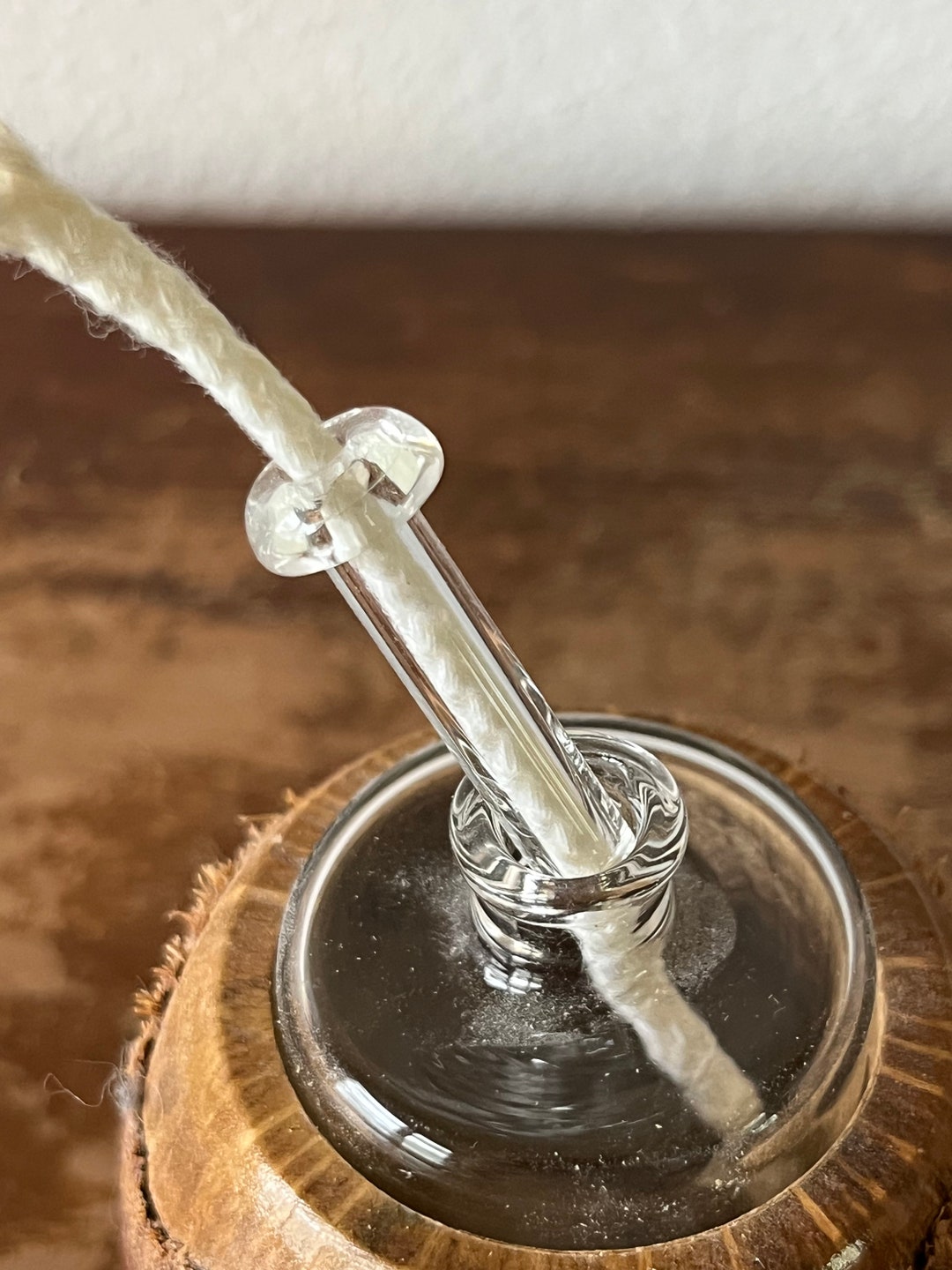 Vintage Live Edge Wood Oil Lamp Glass Insert Bark Wood Rustic - Etsy