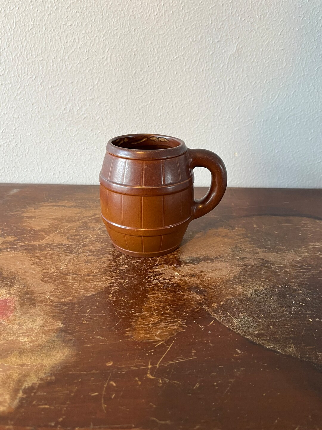 Vintage Keg Shaped Mug Stoneware Mug Beer Mug Drinking Game Night Club ...