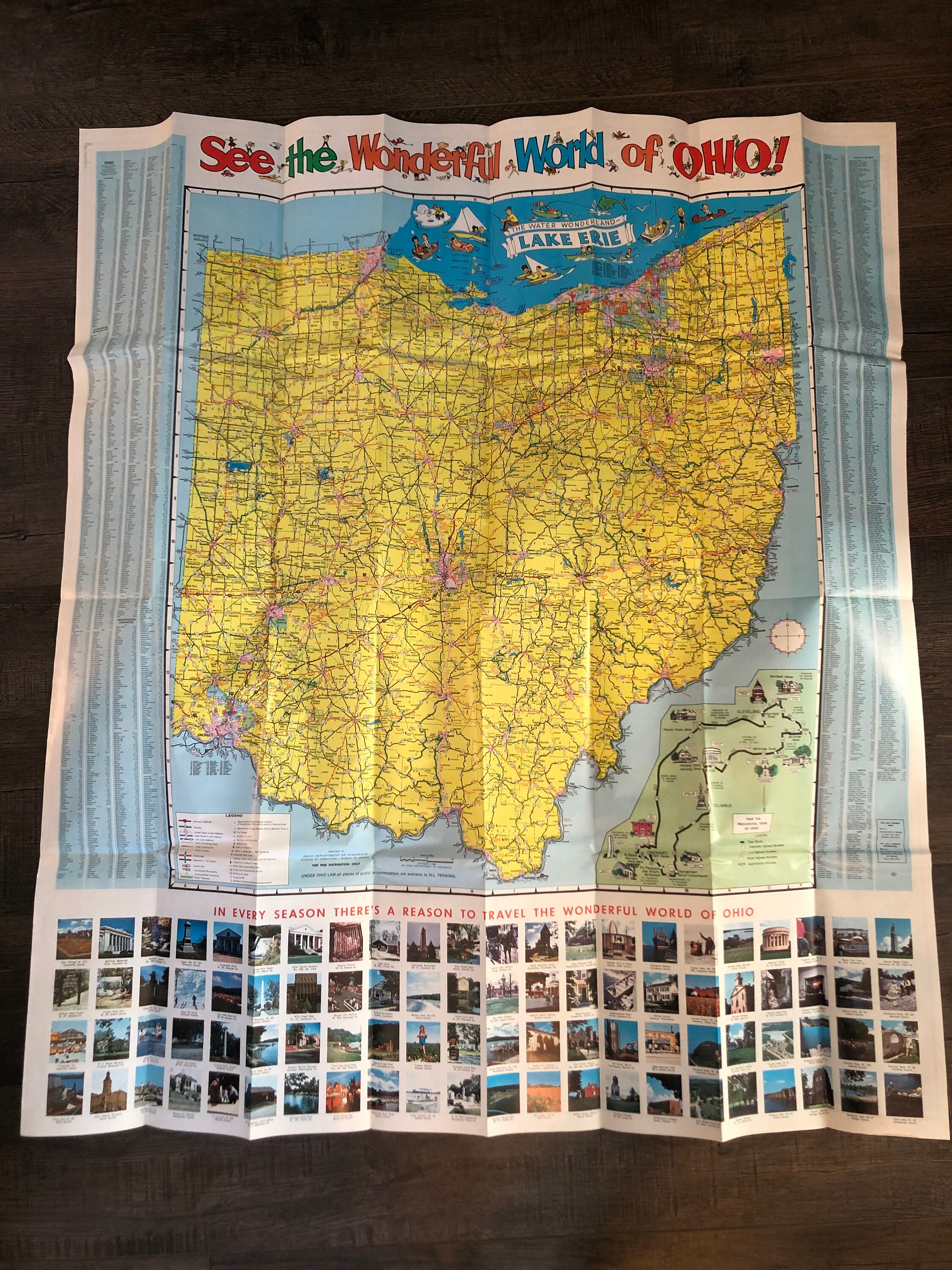 Vintage 1966 Illustrated Ohio State Map Great Cartoons Ohio - Etsy